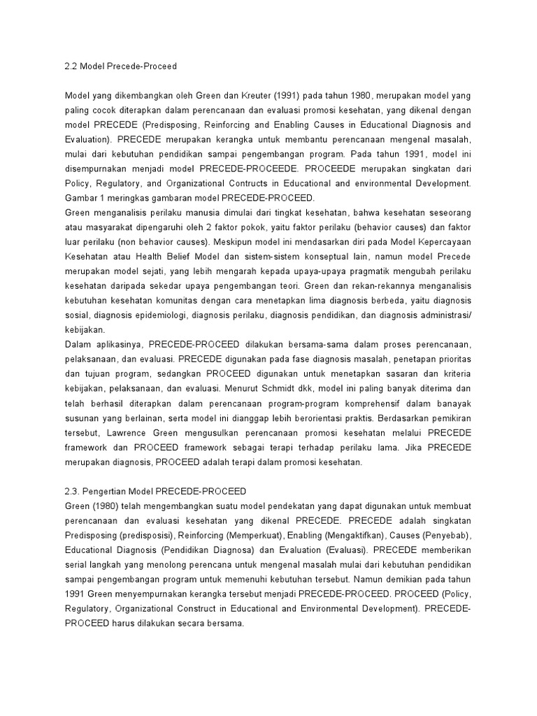 Rangkuman Precede Proceed | PDF | Karier & Perkembangan | Pengembangan Diri