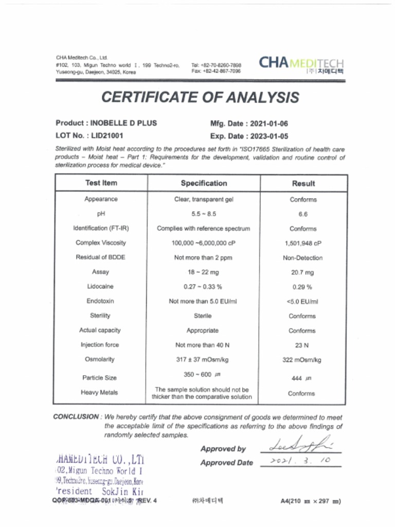 Certificate of Analysis | PDF