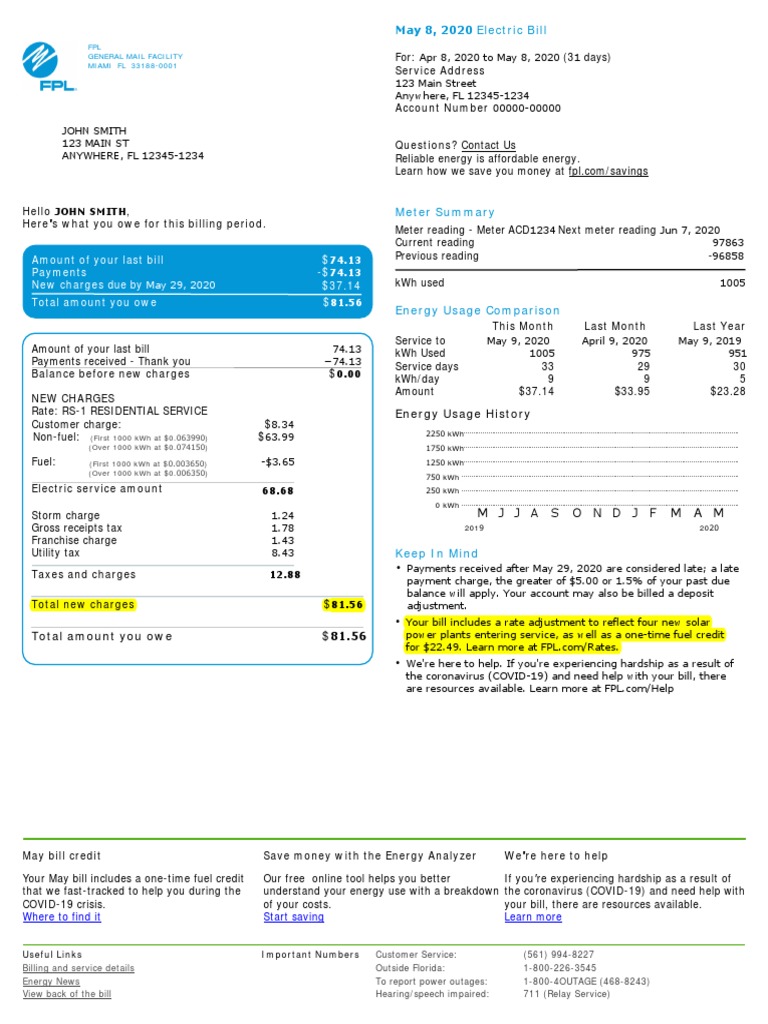 Electronic Sample Bill | PDF | Taxes | Electricity