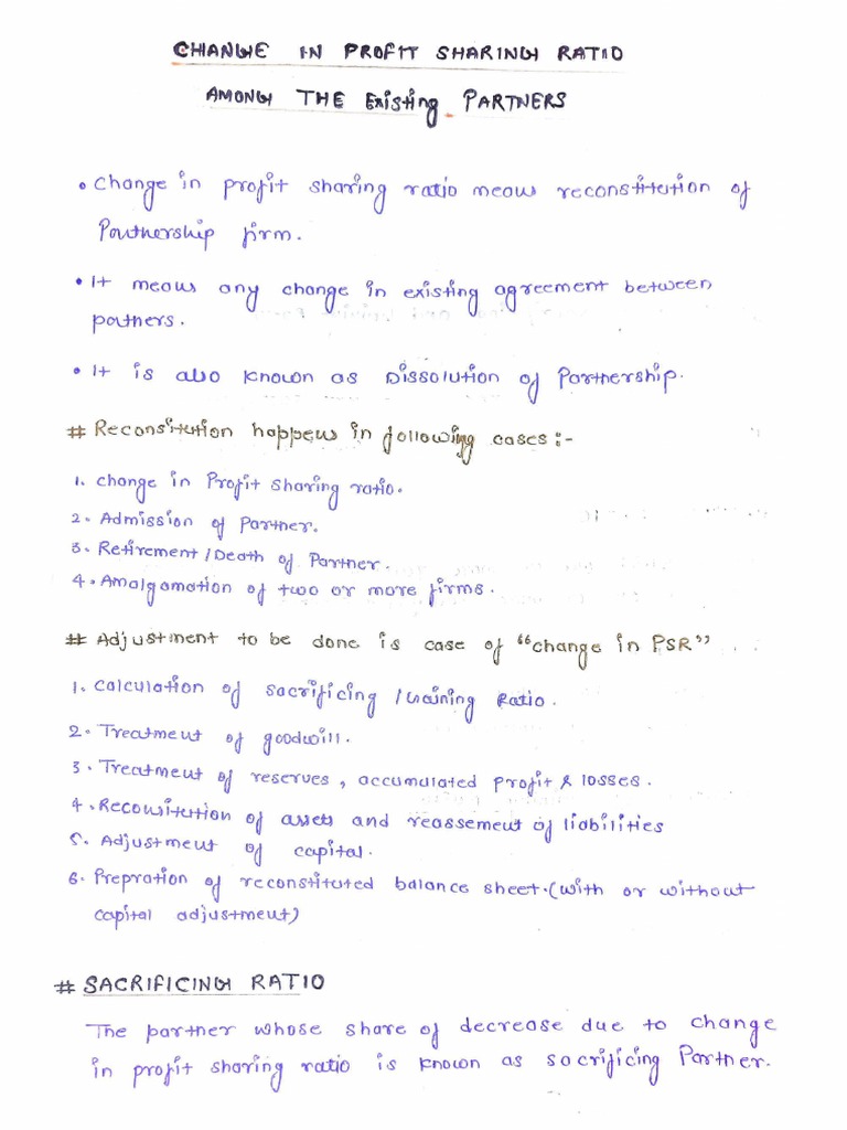 Change in Profit Sharing Ratio | PDF | Accounting | Economies