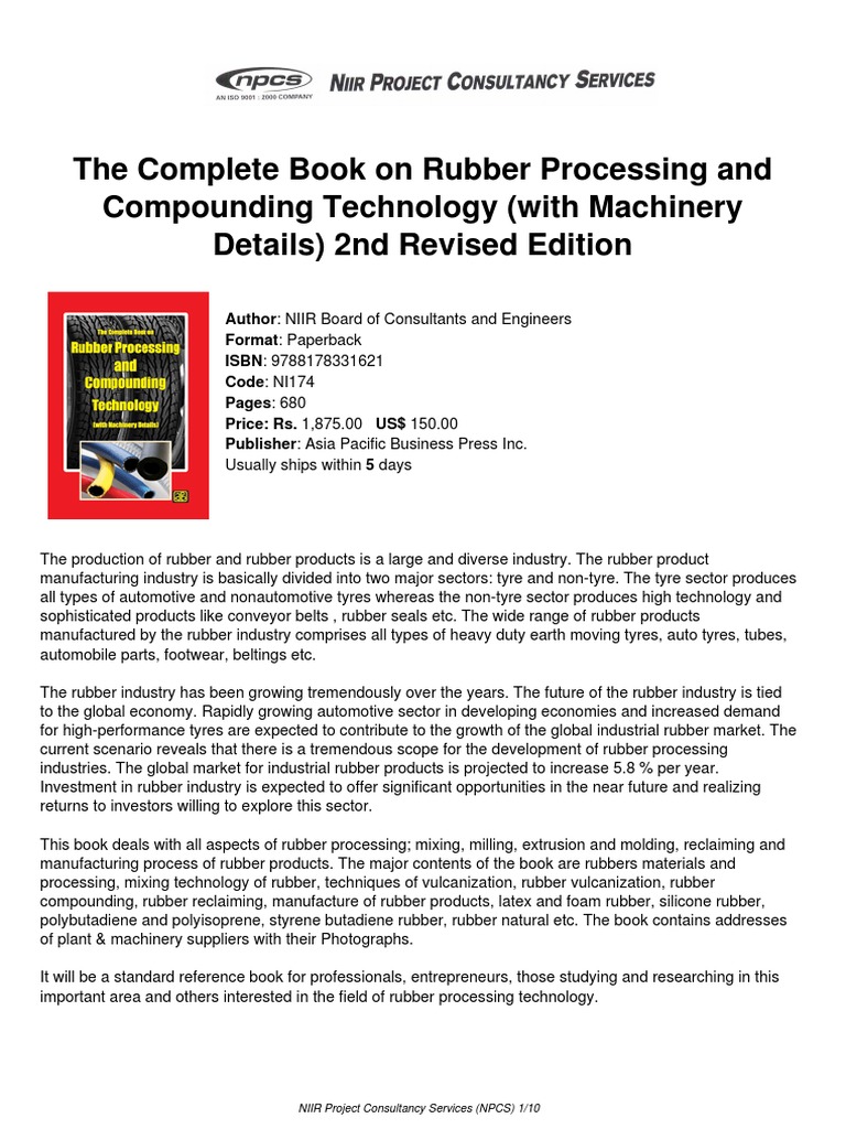 (NIIR) The Complete Book On Rubber Processing and Compounding ...
