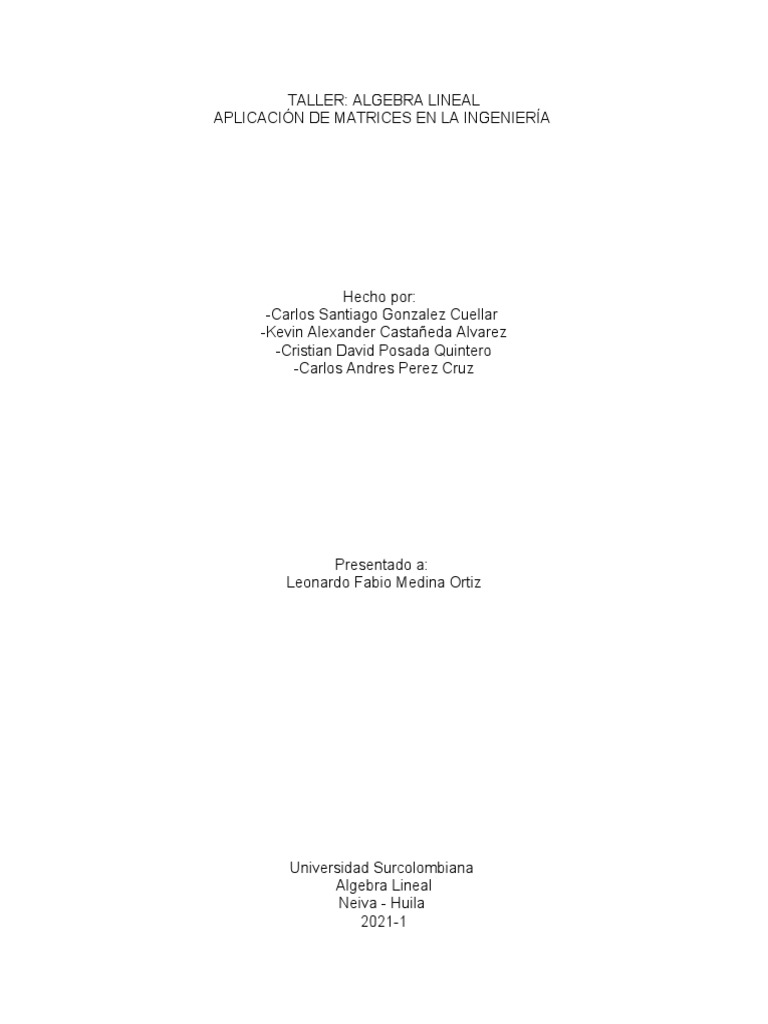 Problemas Alg - Lin. | PDF | Matriz (Matemáticas) | Álgebra lineal