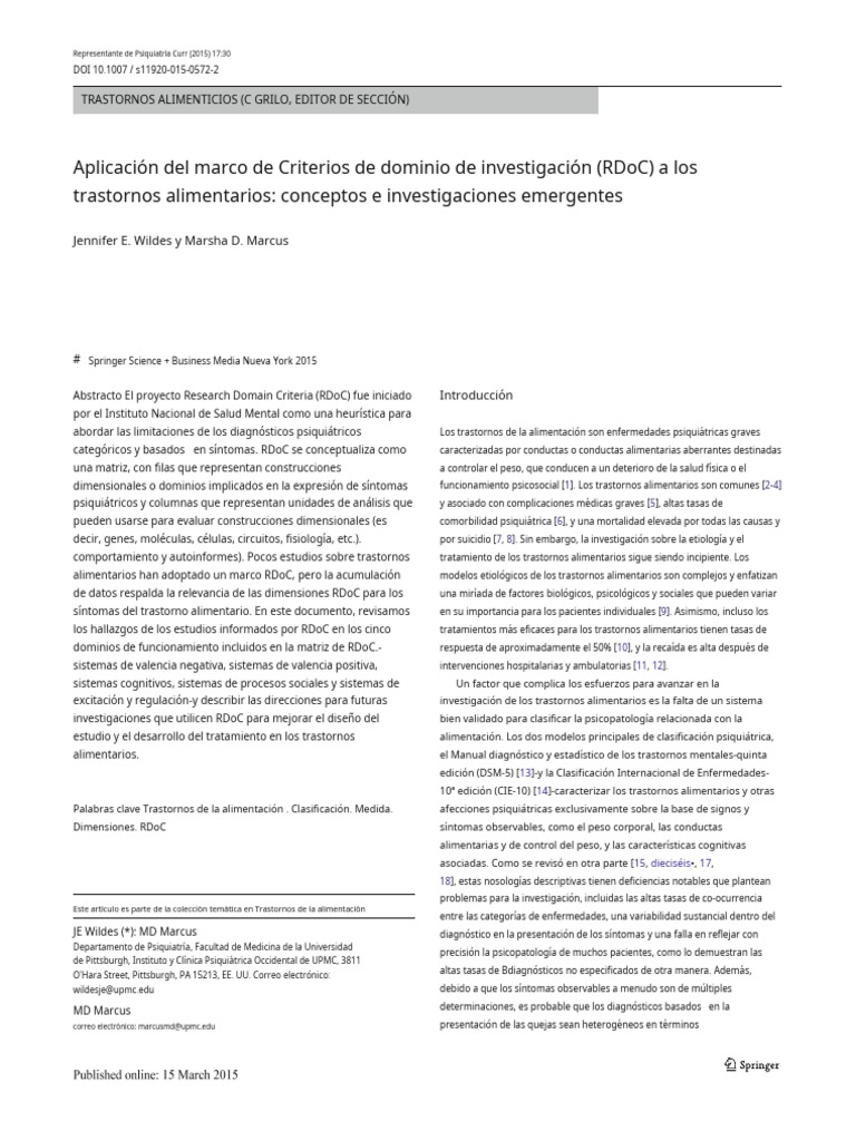 Application of The Research Domain Criteria (RDoC) Framework To Eating ...