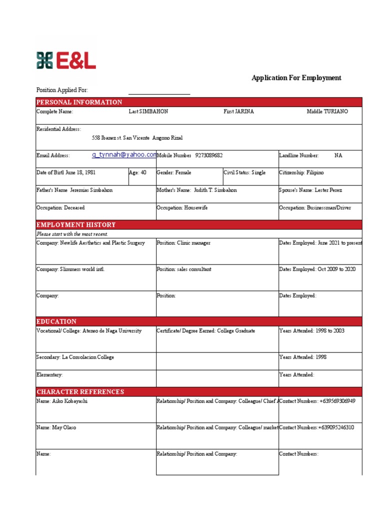 Enl - Application Form | PDF