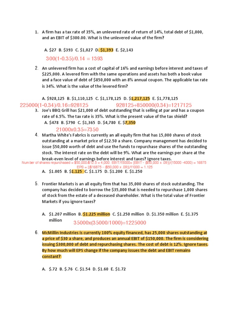Quiz 4 Sample Questions | PDF | Cost Of Capital | Stocks