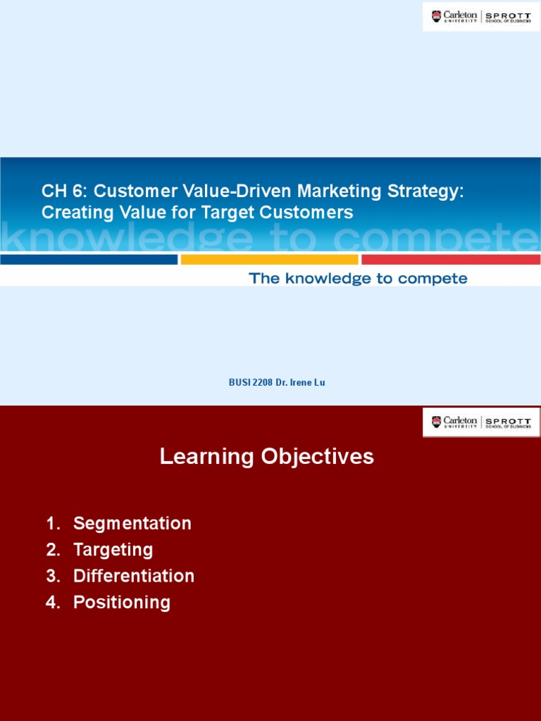 Customer Value-Driven Marketing Strategy | PDF | Market Segmentation ...