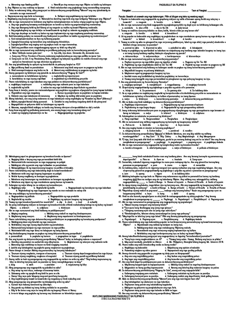 Pagsusulit 3 | PDF