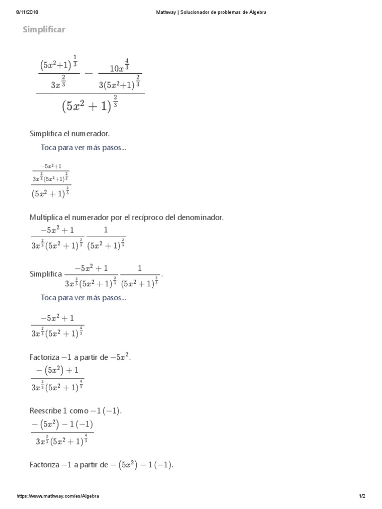 Mathway - Solucionador de Problemas de Álgebra | PDF | Matemáticas ...