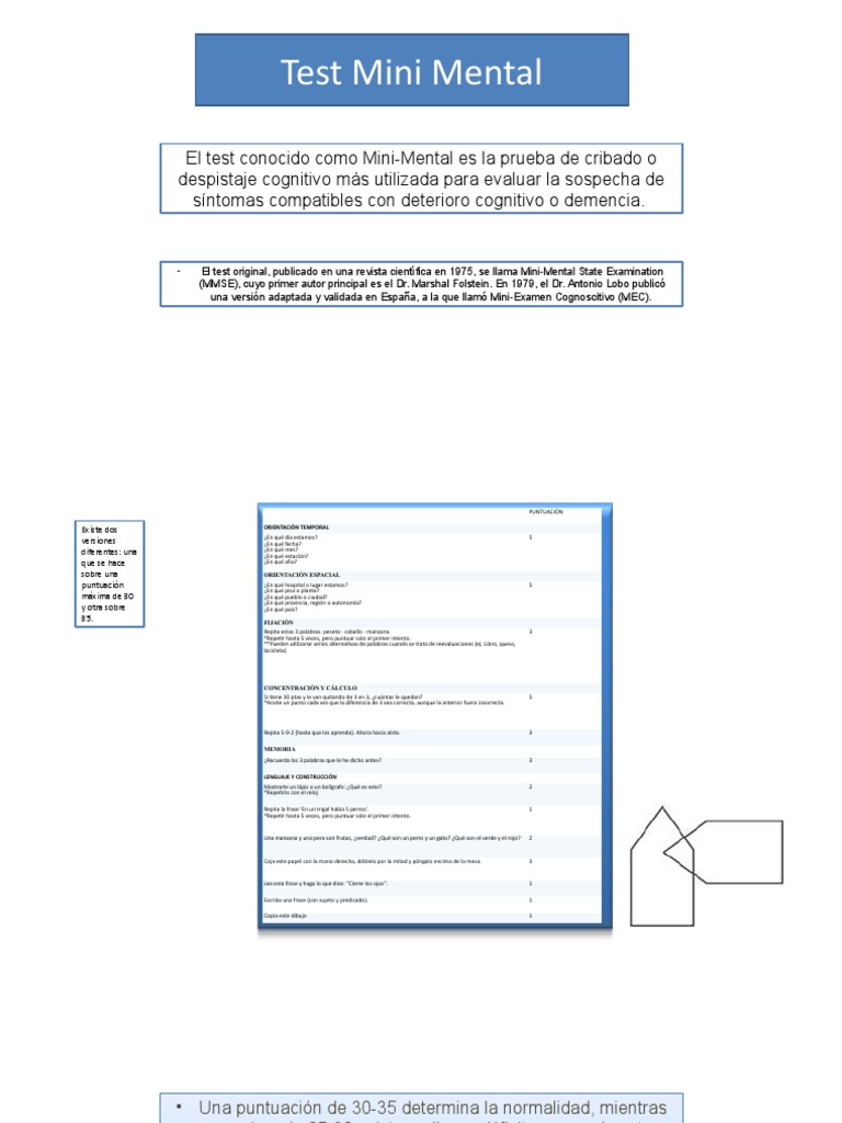 Test Mini Mental | PDF | Procesos mentales | Sicología