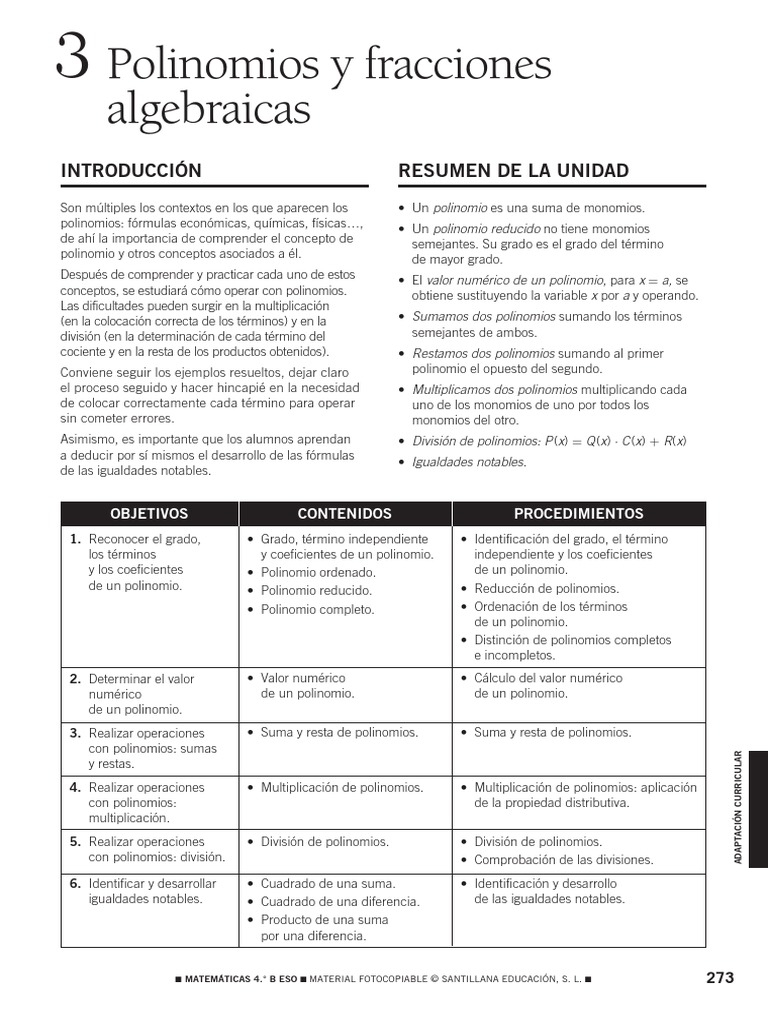 Polinomios Teoria | PDF | División (Matemáticas) | Álgebra abstracta