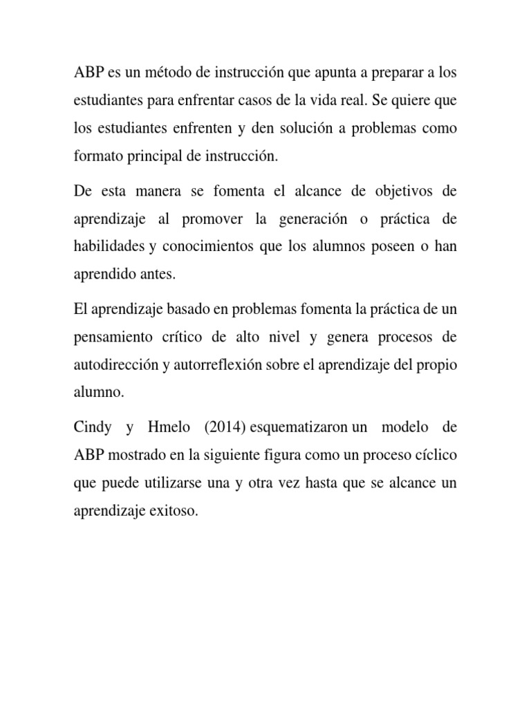 Abp Esquema | PDF | Aprendizaje | Evaluación