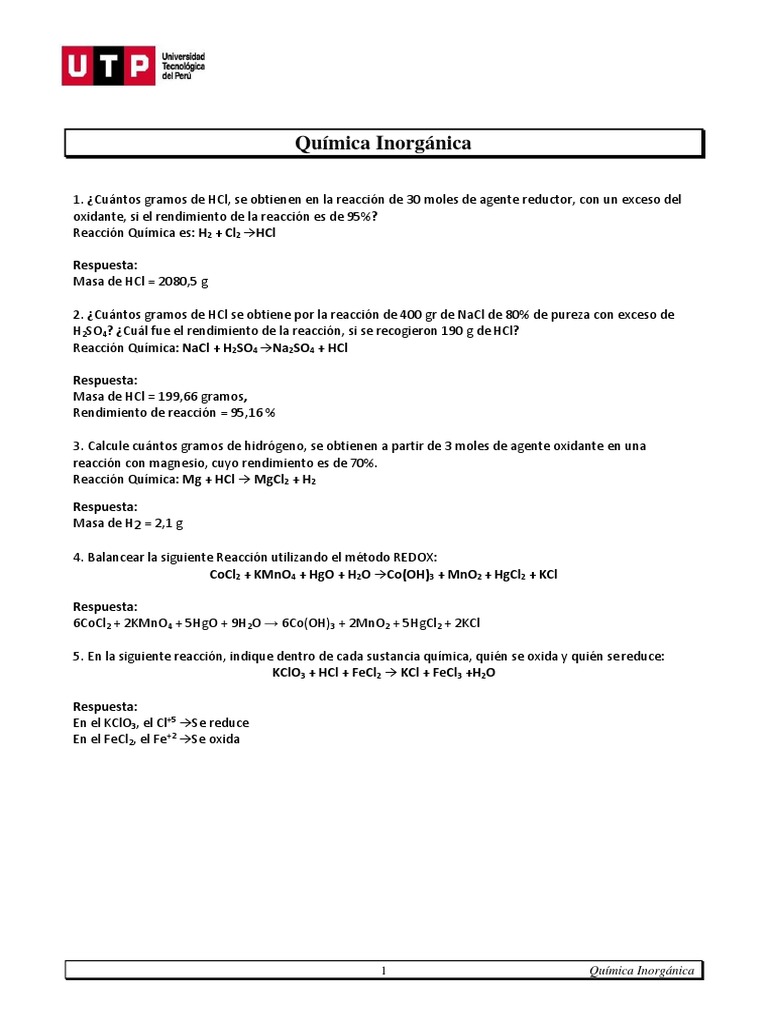 S03.s1 - Material Complementario | PDF | Redox | Ácido clorhídrico