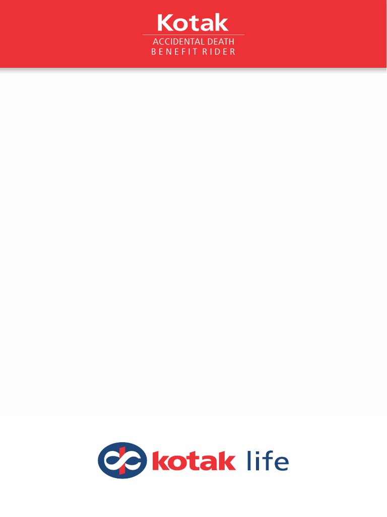 Kotak Accidental Death Benefit Rider | PDF | Insurance | Life Insurance