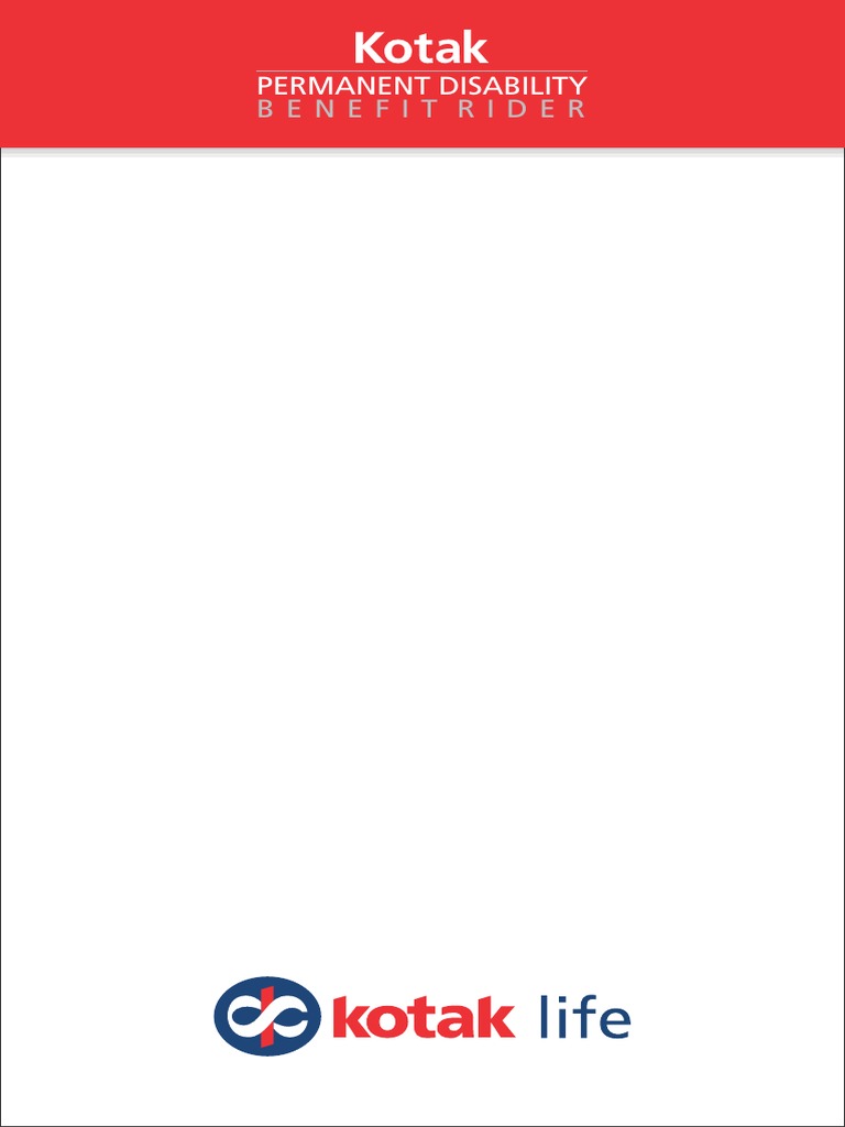 Rider - Permanent Disability Benefit | PDF | Insurance | Financial Services