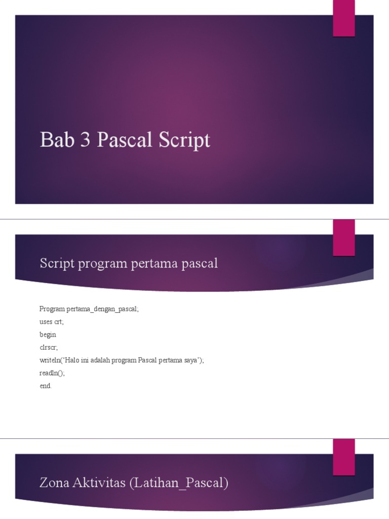 Bab 3 Pascal Script | PDF