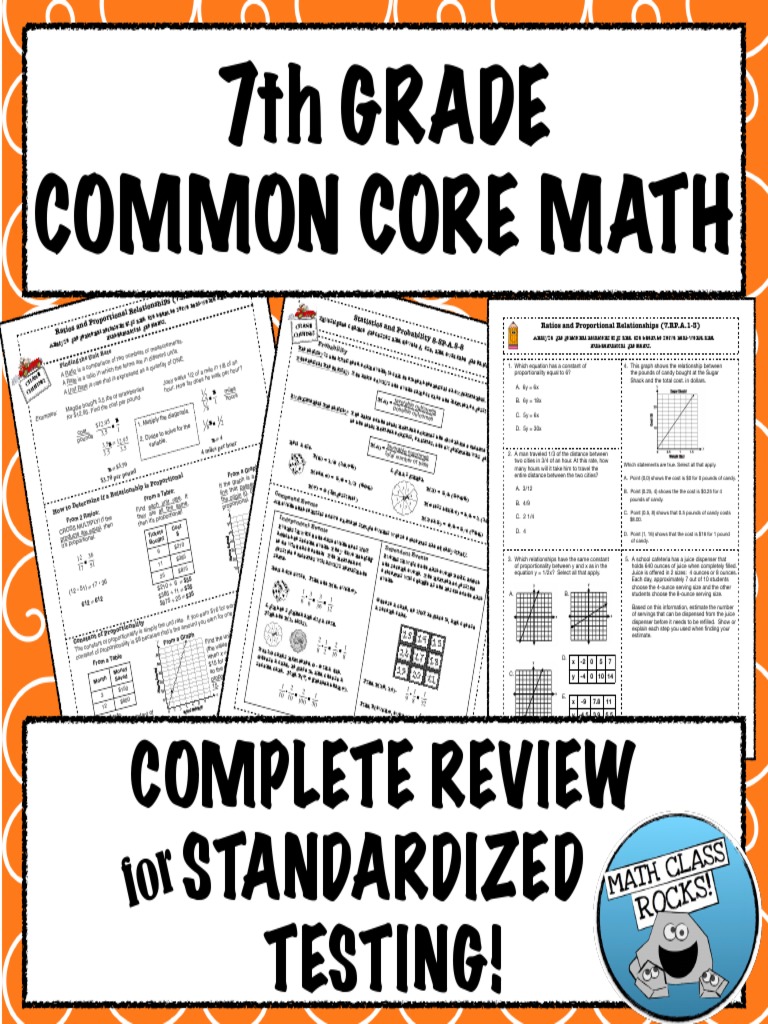 7th GRADE Common Core Math: Complete Review Standardized Testing! | PDF