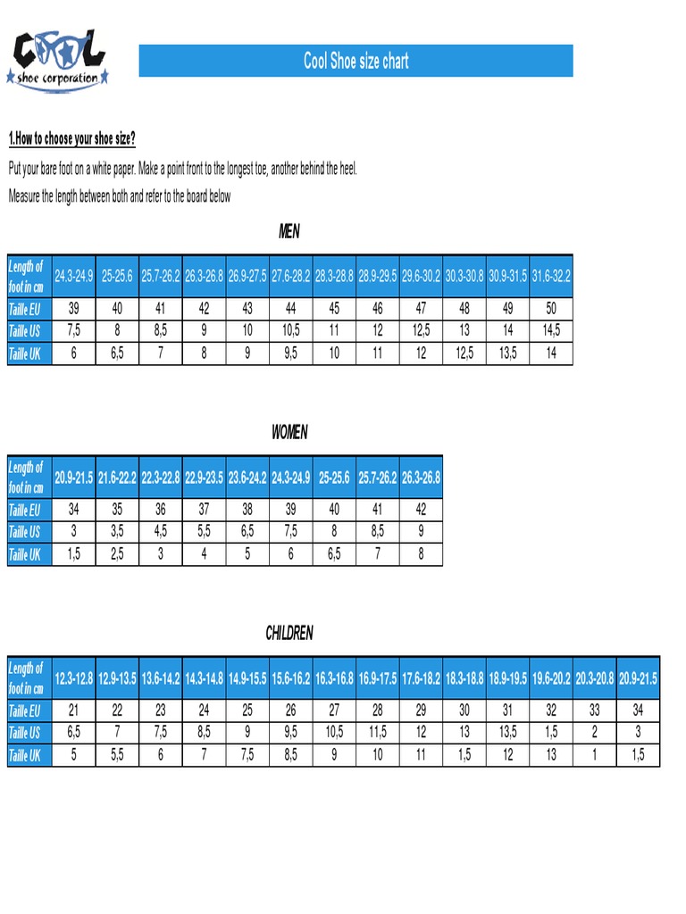 A Guide to Choosing the Perfect Shoe Size: Measuring Foot Lengths and ...