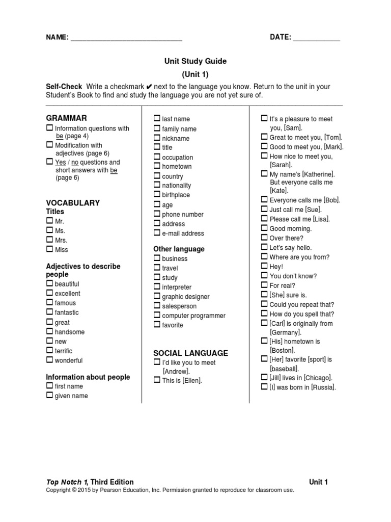 Unit Study Guide (Unit 1) | PDF | Human Communication | Cognition