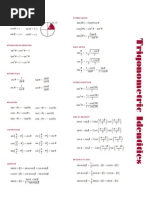 Trig Cheat Sheet | PDF | Trigonometric Functions | Sine