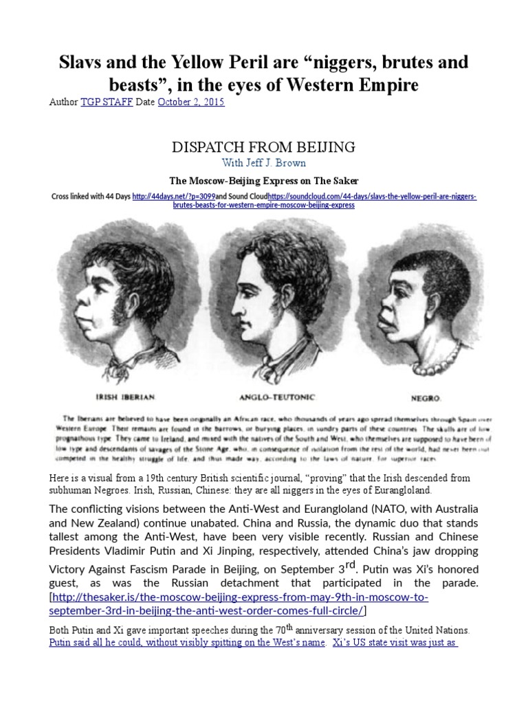 Slavs and The Yellow Peril Are Niggers Brutes and Beasts in The Eyes of ...