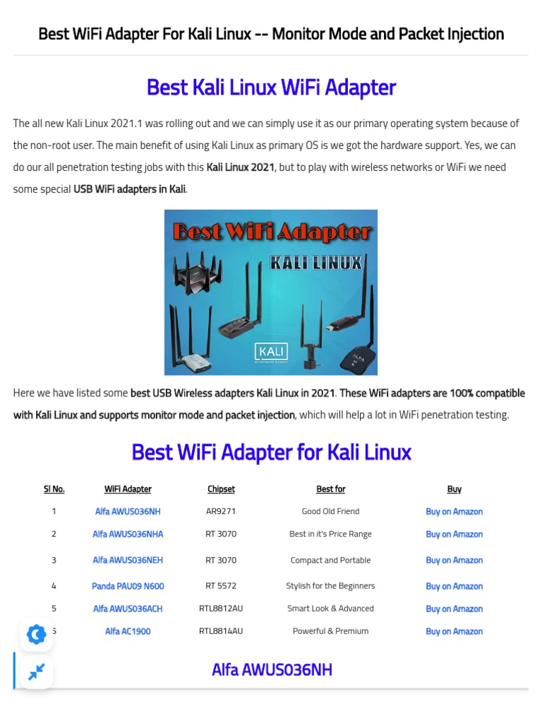 Best WiFi Adapter For Kali Linux - Monitor Mode and Packet Injection - Best Kali Linux Tutorials ...