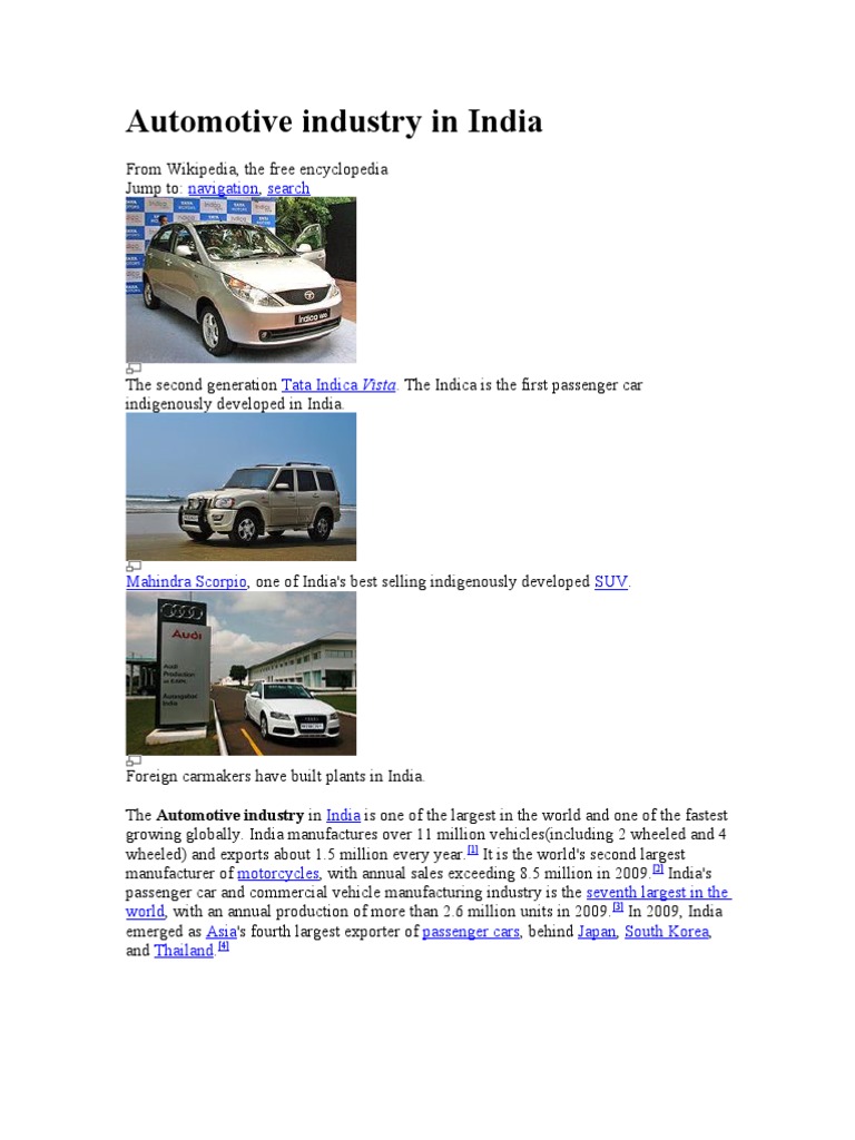 Automotive Industry in India | PDF | Vehicles | Vehicle Industry
