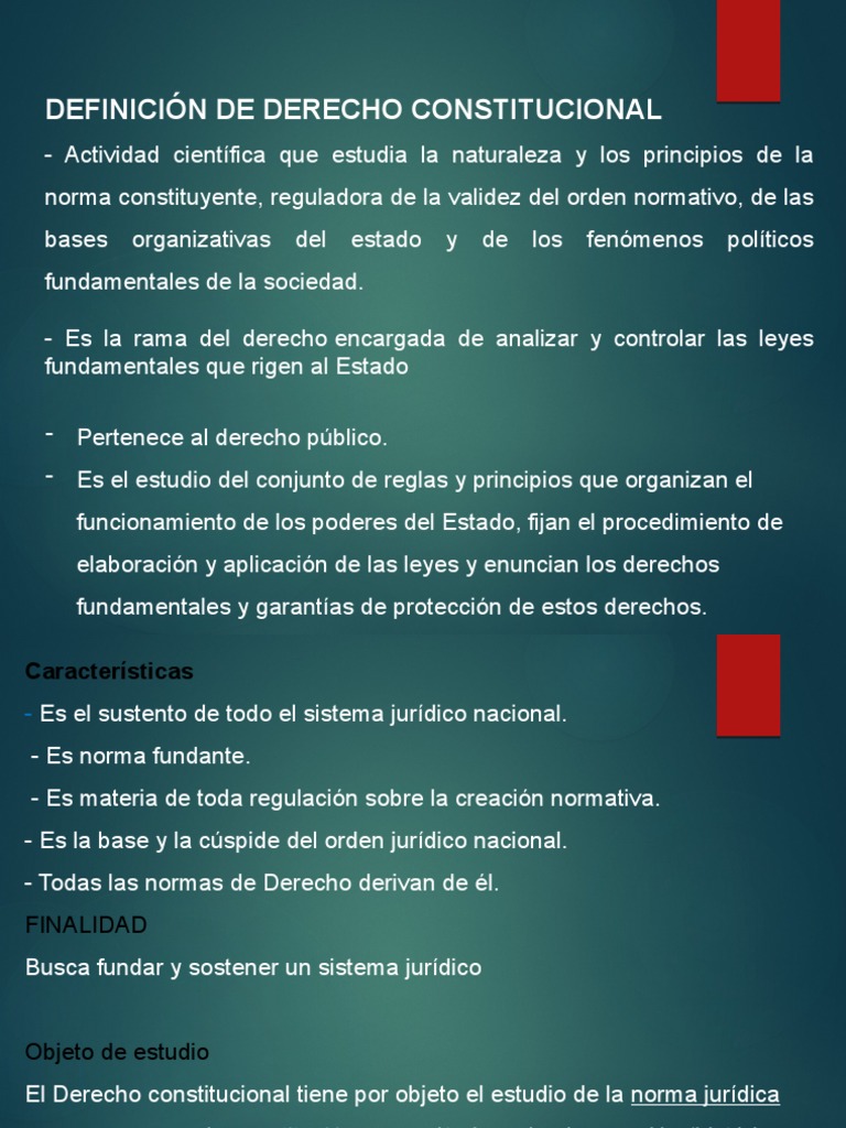 Definición y características del derecho constitucional | PDF ...