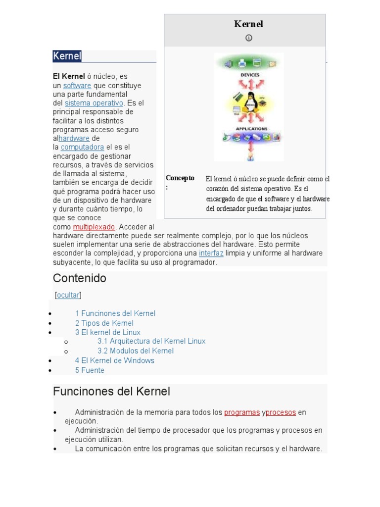 Como Está Conformado El Núcleo, KERNEL de LINUX (Manejo de Memoria ...