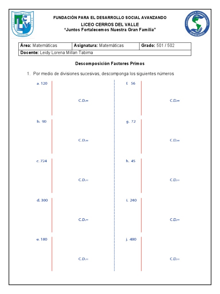 Descomposiciones Grado 5 | PDF