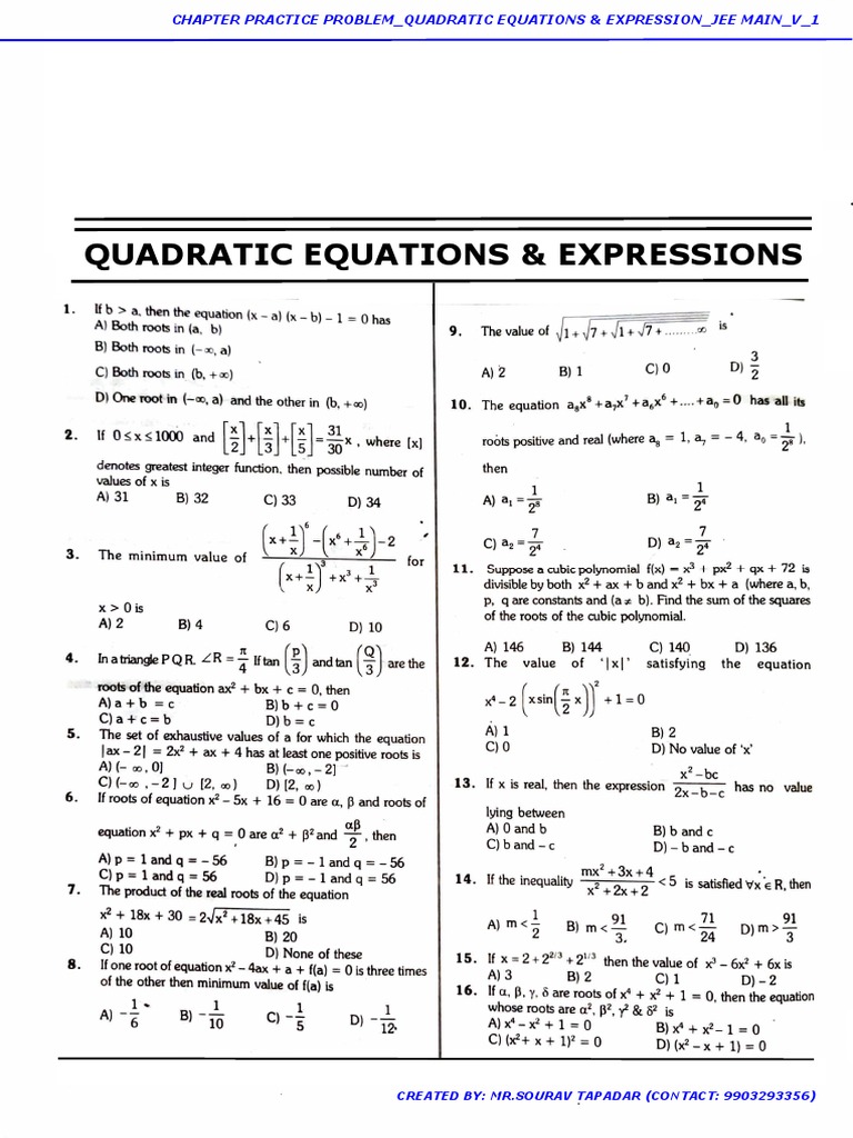 CPP - Quadratic Equation - V - 1 | PDF | Polynomial | Zero Of A Function