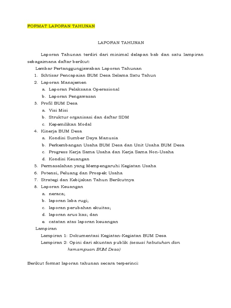 3-Format Laporan Tahunan | PDF