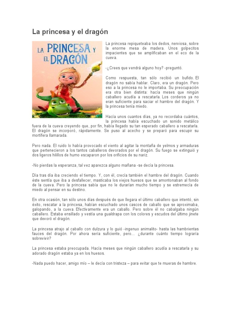 La princesa y el dragón: un cuento triste | PDF