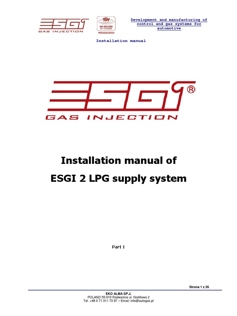 Installation Manual ESGI 2 ENG | PDF | Fuel Injection | Pipe (Fluid Conveyance)