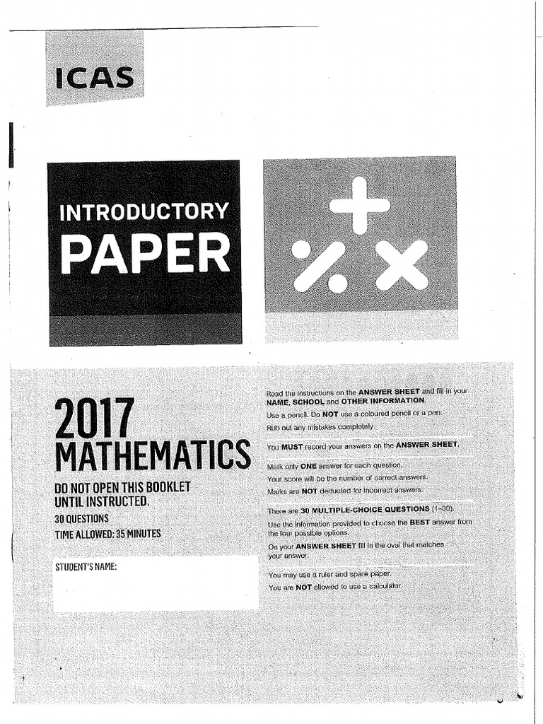 2017 Mathematics Year 2 - With Answers | PDF