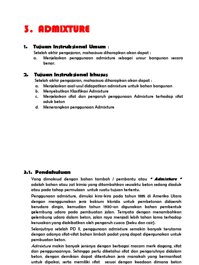 Bab 3 Admixture | PDF