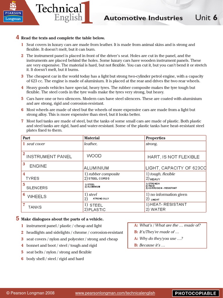 TEAutomotiveWorkSheets 17 18 | Download Free PDF | Tire | Steel