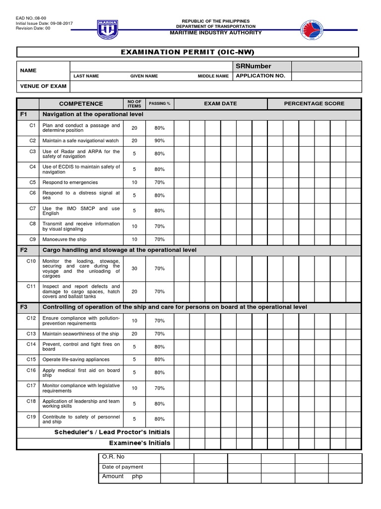 OIC-NW Exam Permit and Requirements | PDF | Identity Document