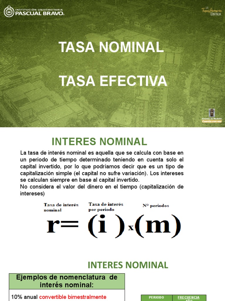 Tasa de Interes Nominal y Efectiva2 | PDF | Interés | Economias