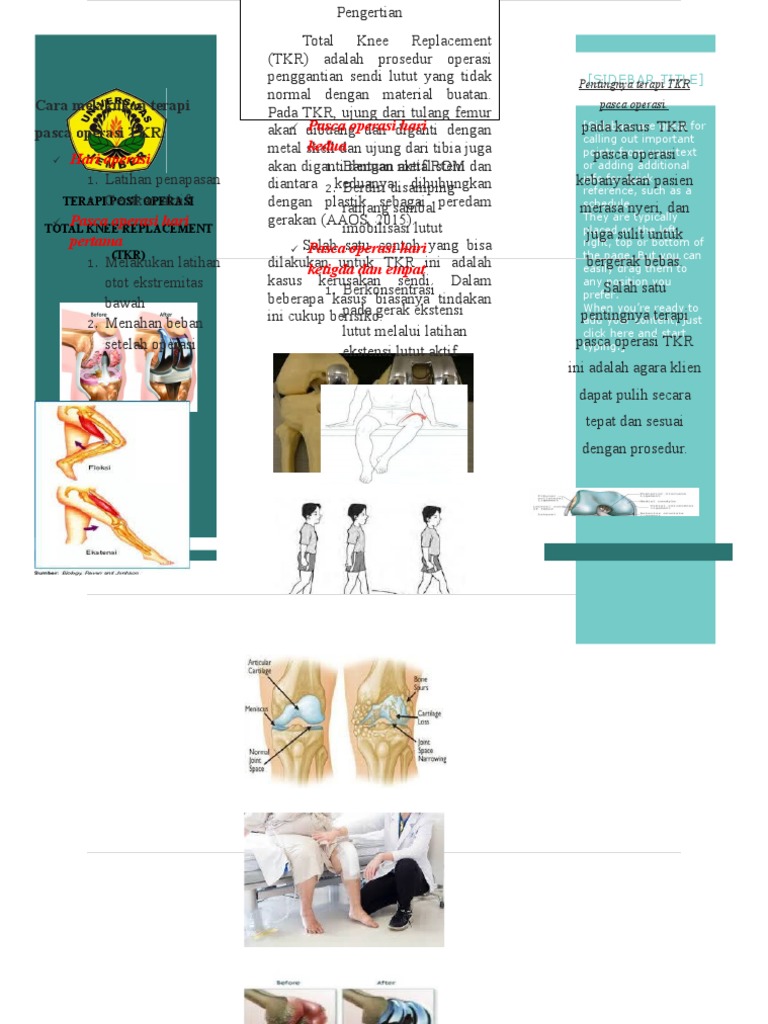 Terapi Pasca Operasi TKR | PDF