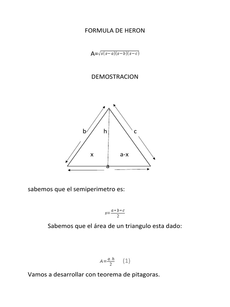 Formula de Heron Demostracion | PDF | Matemáticas | Zona