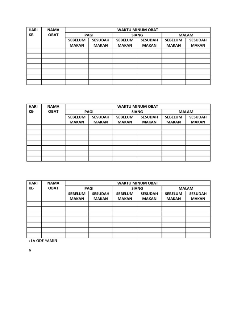 Jadwal Pengingat Minum Obat | PDF | Kesehatan Holistik
