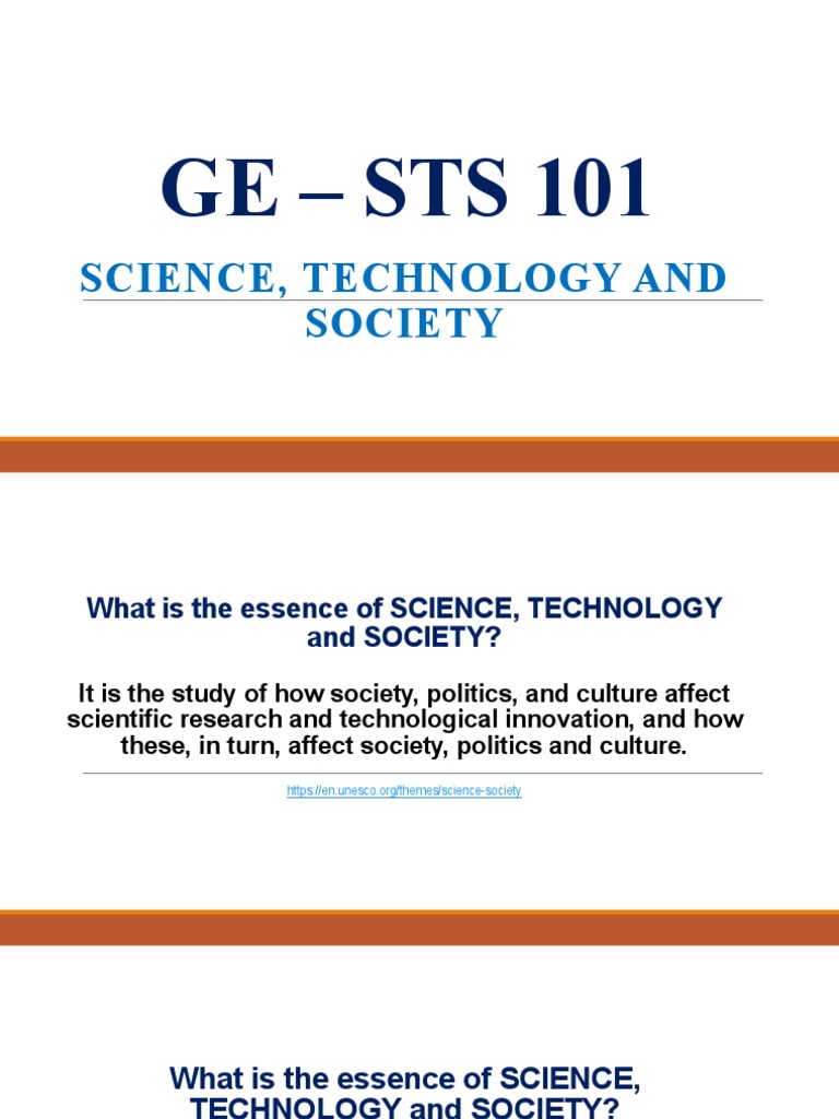 Understanding STS - The Study of Science, Technology & Society | PDF ...