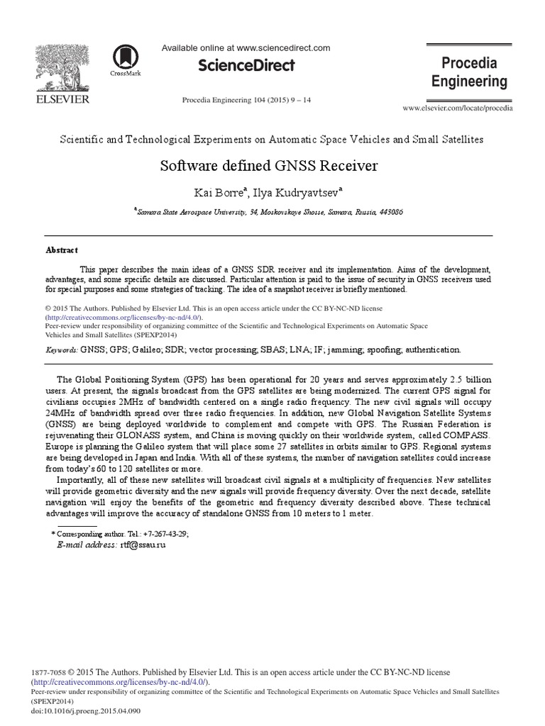 Software Defined Gnss Receiver: Sciencedirect | PDF | Software Defined ...