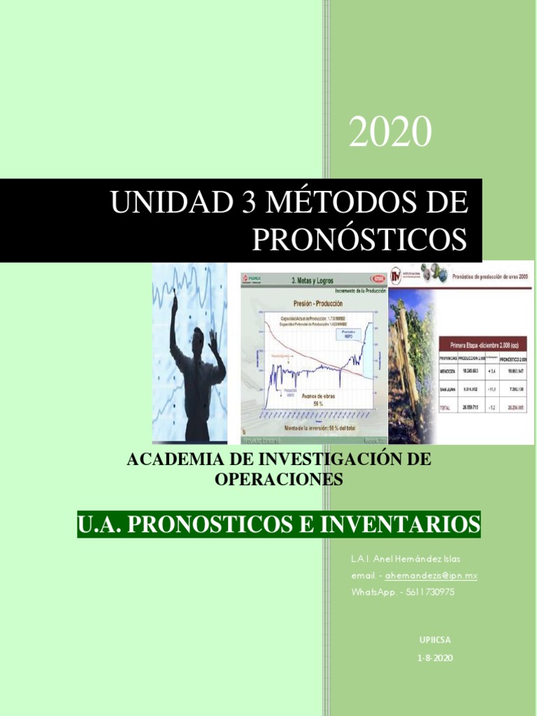 Unidad 3 Métodos de Pronósticos | PDF | Economias