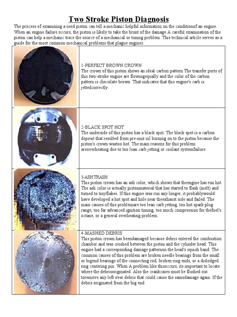 Two Stroke Piston Diagnosis | PDF | Piston | Engines