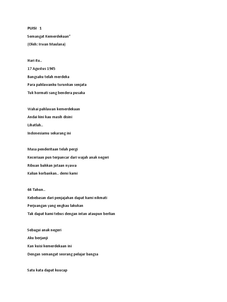 Puisi 1 | PDF | Politik | Perjalanan