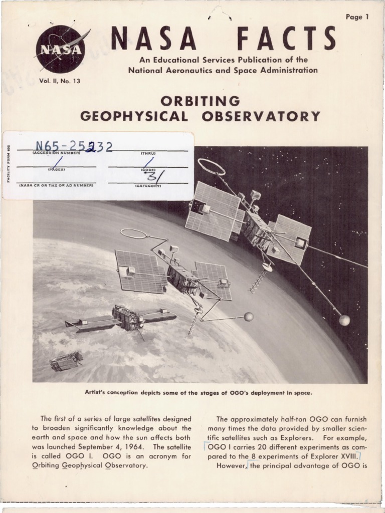 NASA Facts Orbiting Geophysical Observatory | PDF | Electromagnetic ...