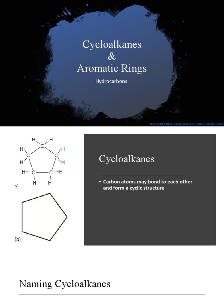 Cycloalkanes and Aromatic Rings | PDF | Aromaticity | Benzene