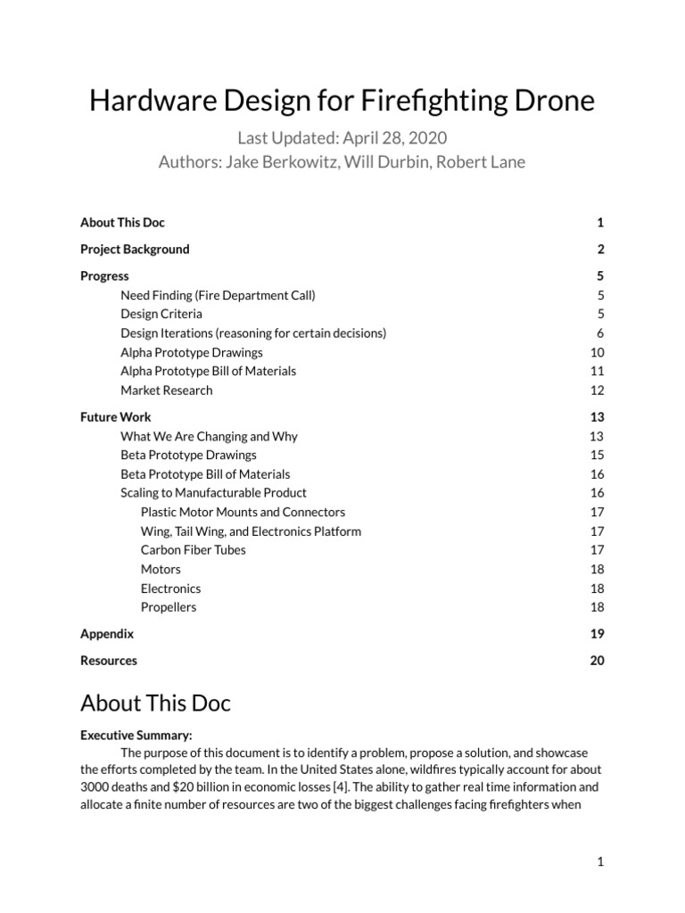 Firefighting Drone Design Guide | PDF | Unmanned Aerial Vehicle ...