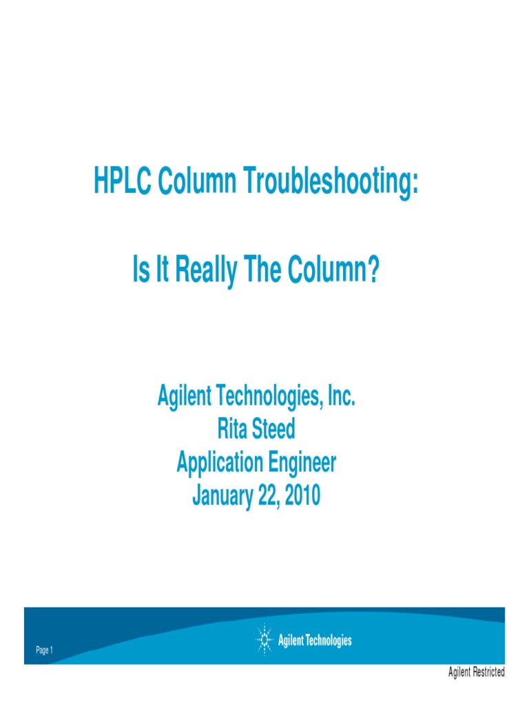 HPLC Column Troubleshooting Guide | PDF | High Performance Liquid ...